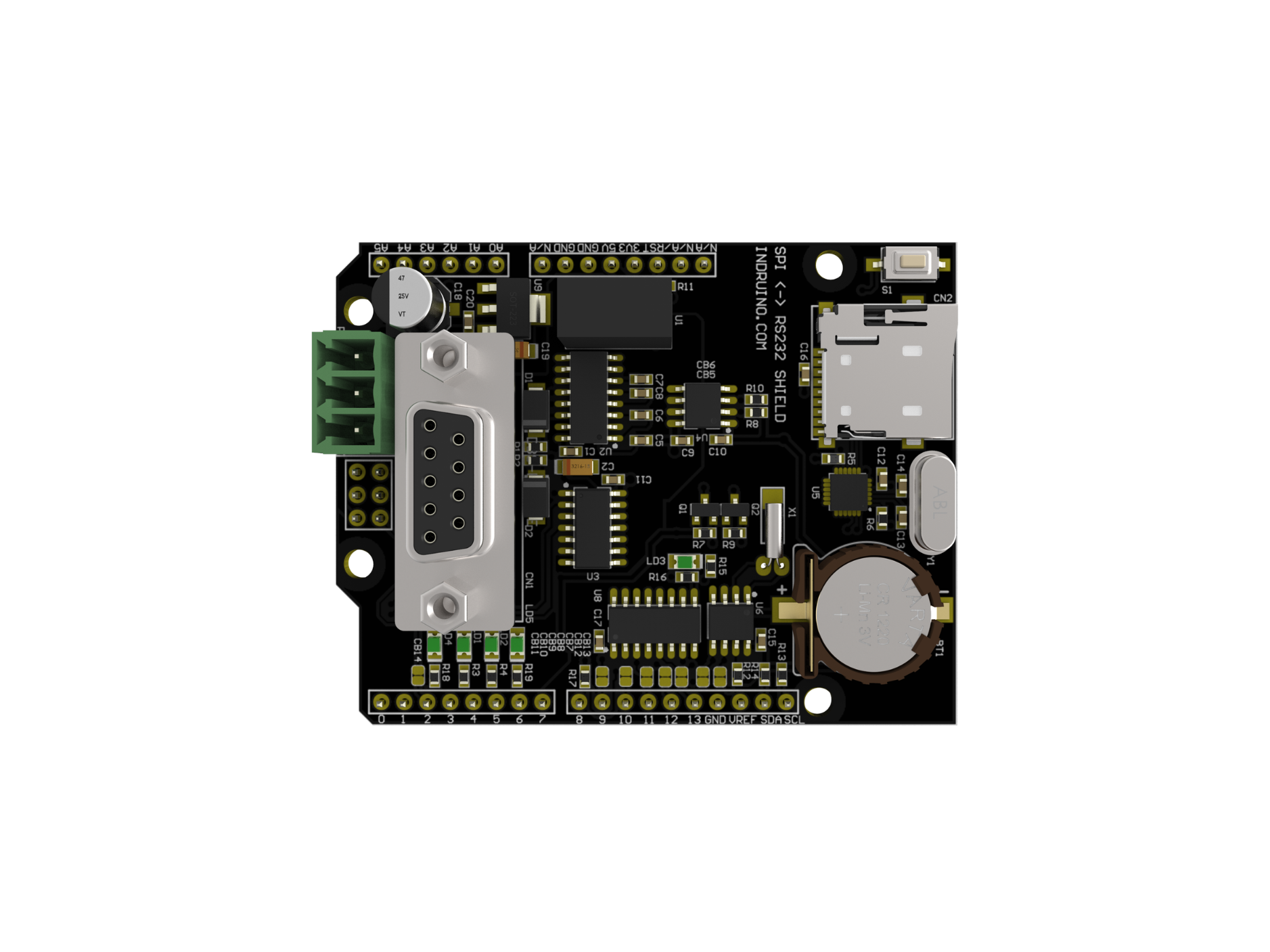 Interface Module : SPI To RS232 CONVERTER ISOLATED/RTC/SDCARD Shield ...